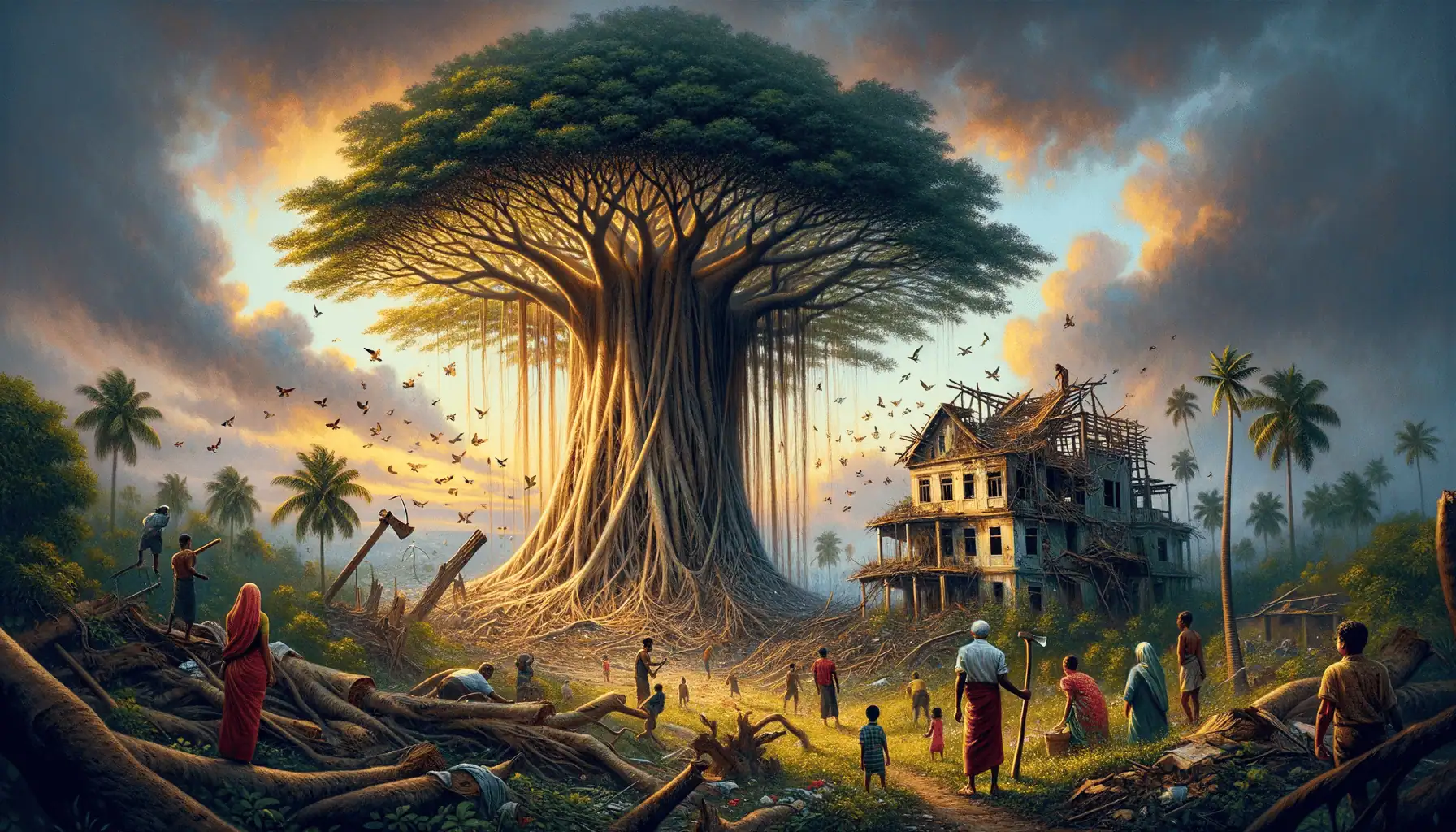 Felling of the Banyan Tree Class 8 - Summary